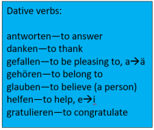 Section 4-7: Dative Verbs – German 102
